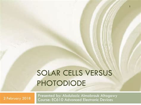 Solar Cells Versus Photodiode Ppt