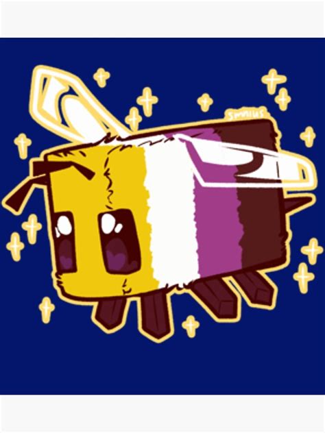 Non Binary Pride Minecraft Bee Poster For Sale By Icivheanwd Redbubble