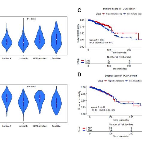 Immune Scores And Stromal Scores In Breast Cancer Violin Plot