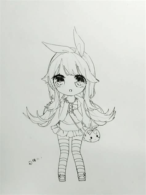 Q版手绘女生铅笔 千图网