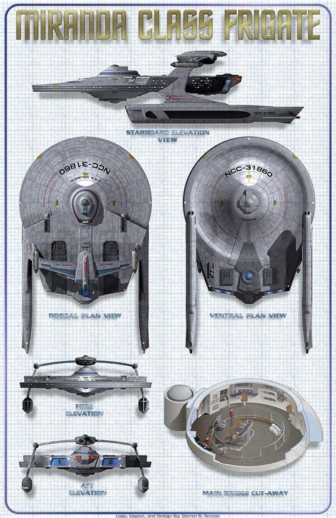Starfleet Ships • Miranda Class Schematics By Darren Sexton