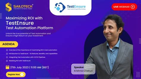 Sailotech On Linkedin Webinar Testautomation Maximizeroi Testensure Webinaralert