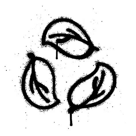 백색 배경에 분리된 그래피티 스프레이 바이오 프리미엄 벡터