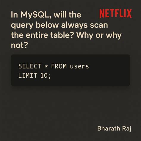 Netflixinterview Sqltips Mysql Dataengineering Techinterviews