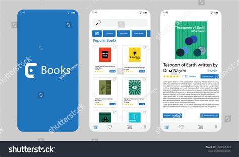ebook app ui kit design online stock vector royalty free 1789561493