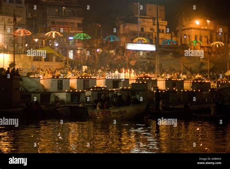 Stock Image Of Festival Of Lights On The Ghats Of The Ganges In