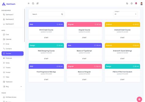 Matdash Material Angular 20 Dashboard Template By Adminmart