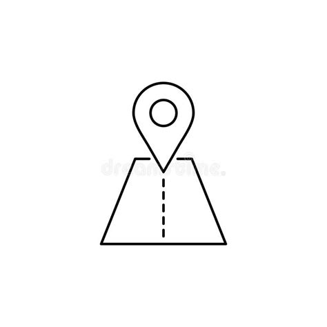 Gps Map Navigation Direction Thin Line Icon Vector Illustration Logo
