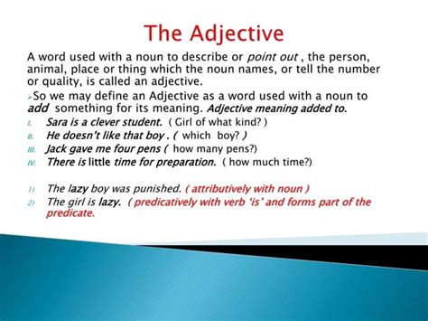The Adjective And Its Types Pptx