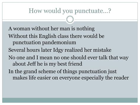 Writing Center Workshops Punctuation