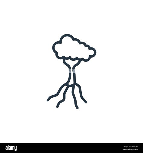 Tree And Roots Outline Vector Icon Thin Line Black Tree And Roots Icon Flat Vector Simple