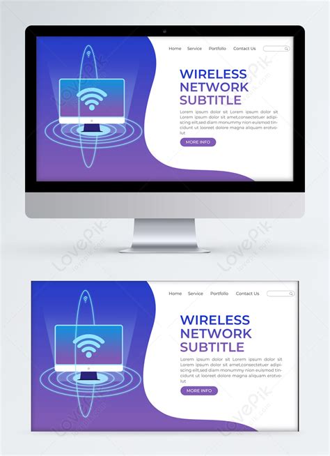 컴퓨터 요소 와이파이 프로모션 랜딩 페이지 Ui 디자인 이미지 사진 465516049 무료 다운로드