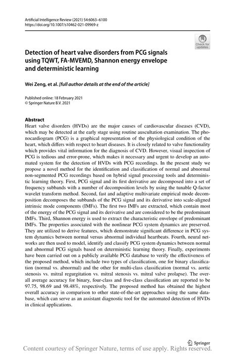 Detection Of Heart Valve Disorders From Pcg Signals Using Tqwt Fa Mvemd Shannon Energy