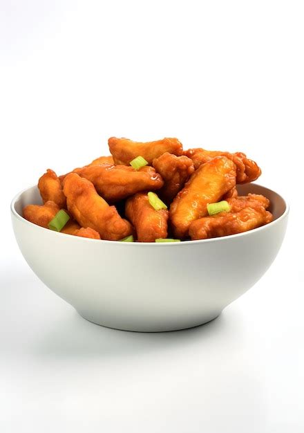 Premium Ai Image Buffalo Fried Chicken Wings Plate Of Delicious Barbecue Chicken Wings Strips