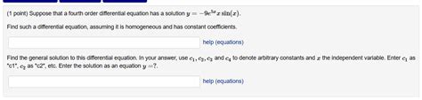 Solved 1 Point Suppose That A Fourth Order Differential