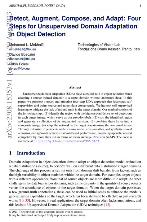 PDF Detect Augment Compose And Adapt Four Steps For Unsupervised Domain Adaptation In