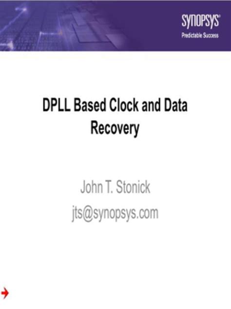 Dpll Based Clock And Data Recovery Ieeetv