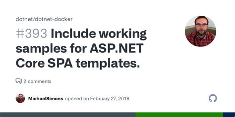 Include Working Samples For Aspnet Core Spa Templates · Issue 393 · Dotnetdotnet Docker · Github