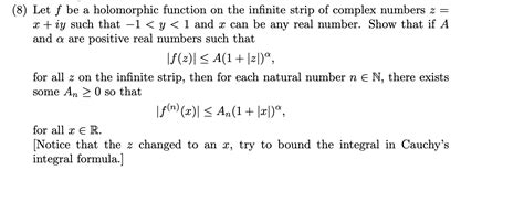 Solved Let F Be A Holomorphic Function On The Infinite Chegg