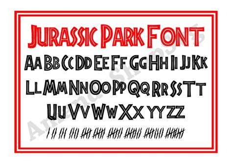 Jurassic Park Font Svg Jurassic Park Alphabet Svg Jurassic Etsy Canada