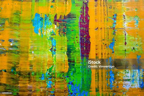 옐로우 페인팅 아트 브라이트 컬러 오일 페인트 텍스처 추상화 작품 그런 지 벽지 벽지 인테리어 앨범 전단지 커버 포스터 소책자 배경에 대한 현대적인 미래 패턴 크리에이티브