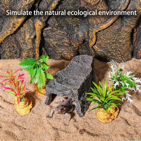 Reptile Rock Hide Large Bearded Dragon Hide Rocks Hermit Crab Hideout Reptile Tank Accessories