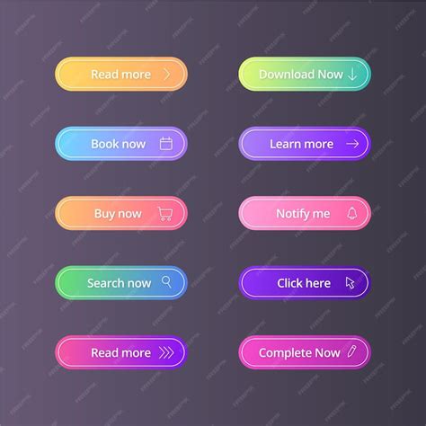 Free Vector Gradient Colored Cta Button Collection