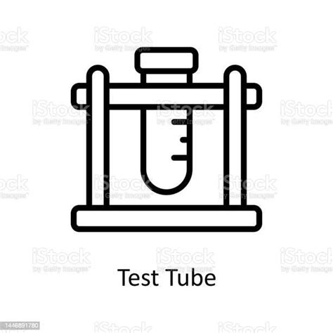 테스트 튜브 벡터 개요 아이콘 디자인 그림입니다 흰색 배경에 의료 기호 Eps 10 파일 개발에 대한 스톡 벡터 아트 및 기타