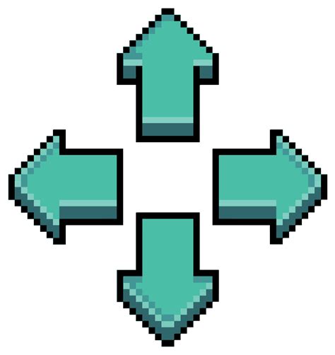 Botón De Flecha De Dirección De Videojuego De Pixel Art Icono De Vector De Tecla De Dirección