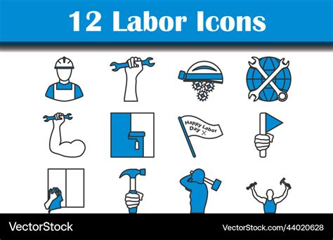 Labor Icon Set Royalty Free Vector Image Vectorstock