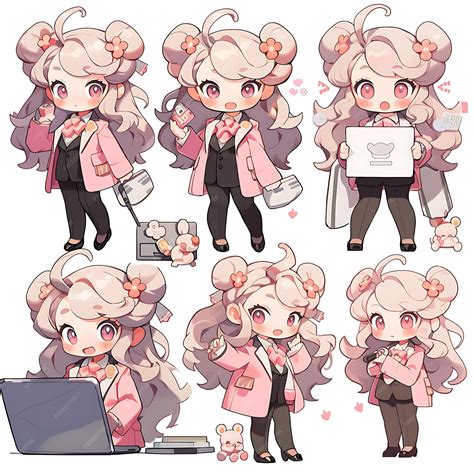 Premium Photo Character Of Female Pig Themed Chibi Kawaii Financial
