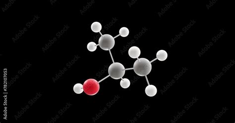Isopropanol Molecule Rotating 3d Model Of Isopropyl Alcohol Looped Video On A Black Background