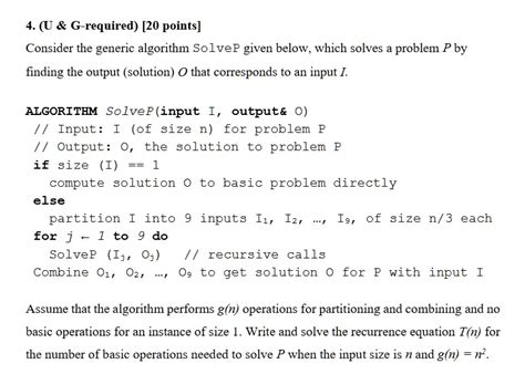 solved consider the generic algorithm solvep given below which solves