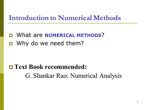 introduction to numerical analysis ppt download