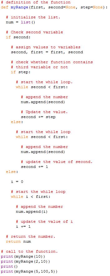 Question And Answer Define And Test A Function Myrange This Function