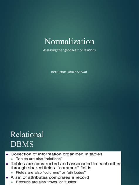 Lec 10 Normalization Pdf Relational Model Information Technology Management