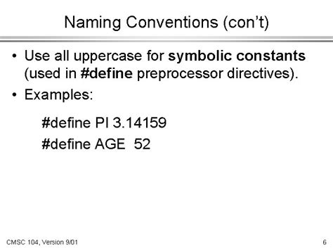 Variables In C Topics Naming Variables Declaring Variables