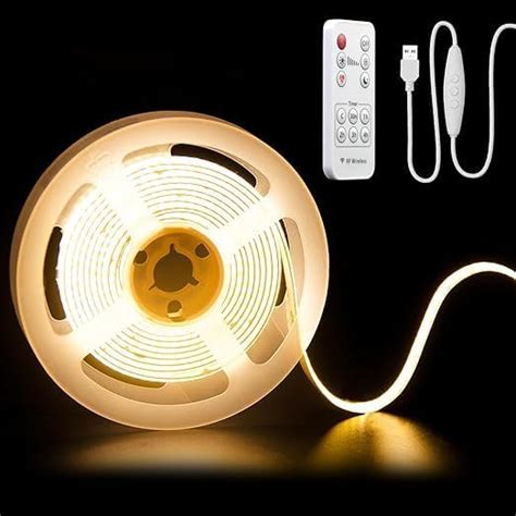 Amazon Com PAUTIX V USB COB LED Strip Light Ft M Lm LEDs Dimmable K Warm