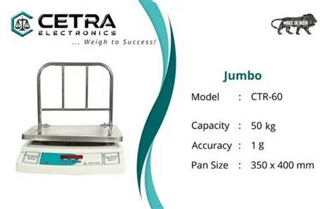 Cetra Electronics Mild Steel Body Material LED Display Weighing Scale Model Name Number CTR