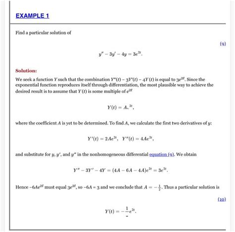 Solved Use Theorem And The Particular Solutions Chegg Com