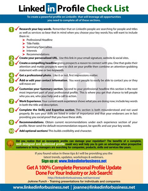 Linkedin Profile Checklist Pdf
