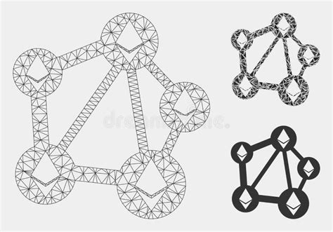 Ethereum Network Vector Mesh Network Model And Triangle Mosaic Icon