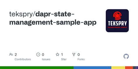 github tekspry dapr state management sample app