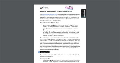 Prevention And Mitigation Of Successful Phishing Attacks Center For
