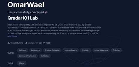 Cybersecurity Qradar Cyberdefenders Siem Threatdetection… Omar Wael