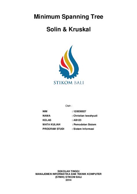 pdf minimum spanning tree dengan algoritma solin dan kruskal