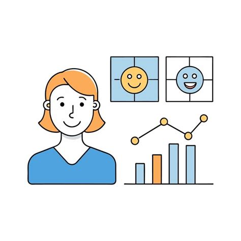 Premium Vector Illustration Of A Woman Front Of Graph With Happy