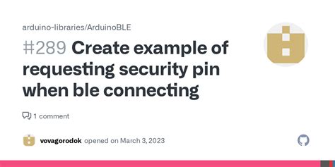 Create Example Of Requesting Security Pin When Ble Connecting Issue