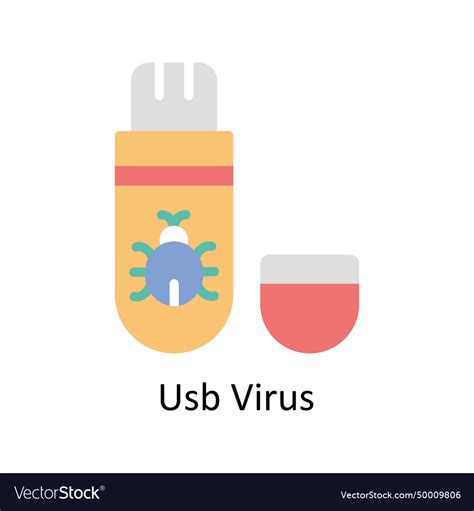 Usb Virus Flat Icon Style Ep Royalty Free Vector Image