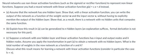 solved neural networks use non linear activation functions